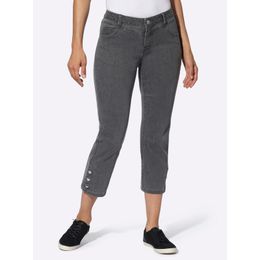 WITT Damen 7/8-Jeans mit Zierkn&ouml;pfen am Beinabschluss, grey-denim, Gr&ouml;&szlig;e 36