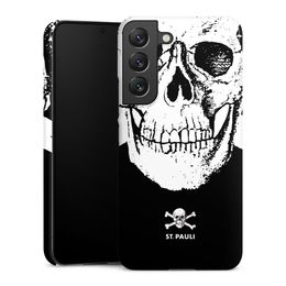 DeinDesign Galaxy S22 Handy Premium Case Smartphone Handyh&uuml;lle Schutzh&uuml;lle gl&auml;nzend Totenkopf Fc St. Pauli Official Licensed Product Premium Case