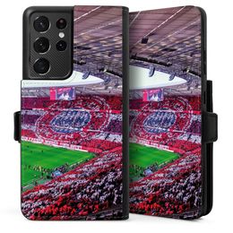 DeinDesign Galaxy S21 Ultra 5G Handy Klapph&uuml;lle Handyh&uuml;lle aus Kunst Leder schwarz Flip Case Stadium Fcb Fc Bayern M&uuml;nchen Sideflip mit Lasche
