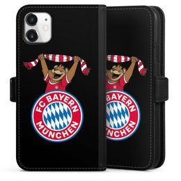 DeinDesign iPhone 11 Handy Klapph&uuml;lle Handyh&uuml;lle aus Kunst Leder schwarz Flip Case Bernie Official Licensed Product Fc Bayern M&uuml;nchen Sideflip mit Lasche