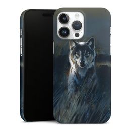 DeinDesign iPhone 14 Pro Max Handy Premium Case Smartphone Handyh&uuml;lle Schutzh&uuml;lle matt Wolf Painting Nature Premium Case