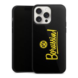 DeinDesign iPhone 15 Pro Max Handy Gallery Case Handyh&uuml;lle 9H Geh&auml;rtetes Glas R&uuml;ckseite H&uuml;lle Borussia Dortmund Bvb Soccer Gallery Case