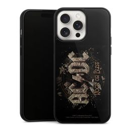 DeinDesign iPhone 15 Pro Max Handy Gallery Case Handyh&uuml;lle 9H Geh&auml;rtetes Glas R&uuml;ckseite H&uuml;lle Official Licensed Product Rock Or Bust Acdc Gallery Case