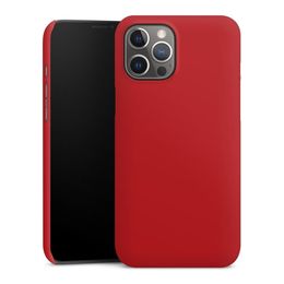 DeinDesign iPhone 12 Pro Max Handy Premium Case Smartphone Handyh&uuml;lle Schutzh&uuml;lle matt Red Unicoloured Colour Premium Case