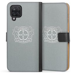 DeinDesign Galaxy A12 Handy Klapph&uuml;lle Handyh&uuml;lle aus Kunst Leder schwarz Flip Case Bayer 04 Leverkusen Coat Of Arms Official Licensed Product Sideflip mit 
