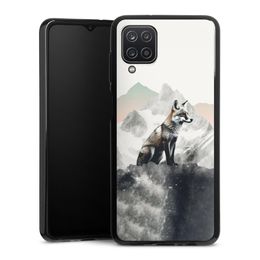 DeinDesign Galaxy A12 Handy Silikon H&uuml;lle Case schwarz Handyh&uuml;lle Nature Mountain Fox