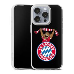DeinDesign iPhone 16 Pro Handy Silikon H&uuml;lle Case wei&szlig; Handyh&uuml;lle Bernie Official Licensed Product Fc Bayern M&uuml;nchen Silikon Case