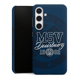 DeinDesign Galaxy S24 Handy Premium Case Smartphone Handyh&uuml;lle Schutzh&uuml;lle matt Soccer Merchandise Msv Duisburg Premium Case