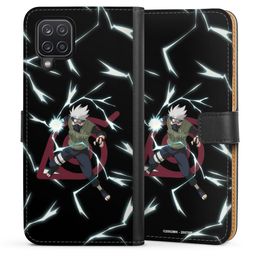 DeinDesign Galaxy A12 Handy Klapph&uuml;lle Handyh&uuml;lle aus Kunst Leder schwarz Flip Case Kakashi Naruto Shippuden Official Licensed Product Sideflip mit langer Lasche