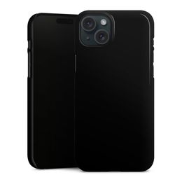 DeinDesign iPhone 15 Plus Handy Premium Case Smartphone Handyh&uuml;lle Schutzh&uuml;lle gl&auml;nzend Colour Black Unicoloured Premium Case