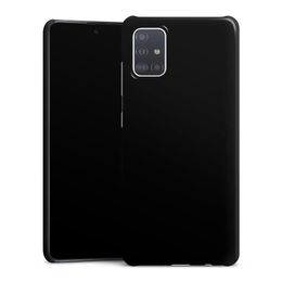 DeinDesign Galaxy A51 Handy Premium Case Smartphone Handyh&uuml;lle Schutzh&uuml;lle gl&auml;nzend Colour Black Unicoloured Premium Case