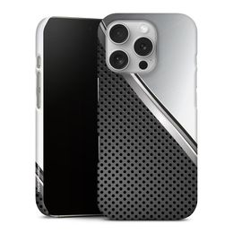 DeinDesign iPhone 16 Pro Handy Premium Case Smartphone Handyh&uuml;lle Schutzh&uuml;lle matt Steel Metall Carbon Premium Case