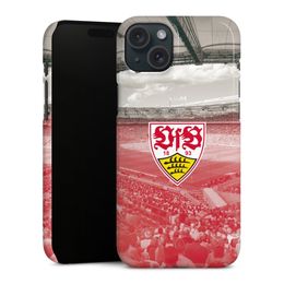 DeinDesign iPhone 15 Plus Handy Premium Case Smartphone Handyh&uuml;lle Schutzh&uuml;lle gl&auml;nzend Stadium Vfb Stuttgart Official Licensed Product Premium Case