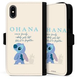 DeinDesign iPhone X Handy Klapph&uuml;lle Handyh&uuml;lle aus Kunst Leder schwarz Flip Case Lilo & Stitch Disney Official Licensed Product Sideflip mit langer Lasche