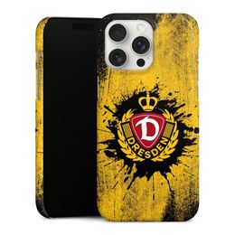 DeinDesign iPhone 15 Pro Max Handy Premium Case Smartphone Handyh&uuml;lle Schutzh&uuml;lle gl&auml;nzend Official Licensed Product Soccer Sg Dynamo Dresden Premium Case