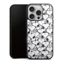 DeinDesign iPhone 16 Pro Handy Gallery Case Handyh&uuml;lle 9H Geh&auml;rtetes Glas R&uuml;ckseite H&uuml;lle Peanuts Snoopy Muster Gallery Case