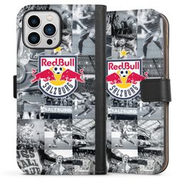 DeinDesign iPhone 13 Pro Max Handy Klapph&uuml;lle Handyh&uuml;lle aus Kunst Leder schwarz Flip Case Salzburg Red Bull Fc Red Bull Salzburg Sideflip mit langer Lasche