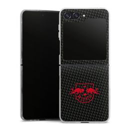 DeinDesign Galaxy Z Flip 5 Handy Hard Case Schutzh&uuml;lle transparent Smartphone Handy H&uuml;lle Official Licensed Product Carbon Rb Leipzig Hard Case