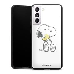 DeinDesign Galaxy S21 FE 5G Handy Hard Case Schutzh&uuml;lle schwarz Smartphone Backcover Snoopy Love Peanuts Hard Case