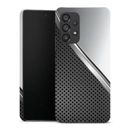DeinDesign Galaxy A53 5G Handy Premium Case Smartphone Handyh&uuml;lle Schutzh&uuml;lle matt Carbon Steel Metall Premium Case