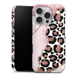 DeinDesign iPhone 16 Pro Handy Premium Case Smartphone Handyh&uuml;lle Schutzh&uuml;lle matt Leopard Glitzer Marble Premium Case