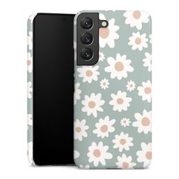 DeinDesign Galaxy S22 Handy Premium Case Smartphone Handyh&uuml;lle Schutzh&uuml;lle gl&auml;nzend Daisy Muster Flowers Premium Case