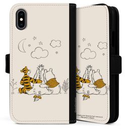 DeinDesign iPhone X Handy Klapph&uuml;lle Handyh&uuml;lle aus Kunst Leder schwarz Flip Case Disney Winnie The Pooh Official Licensed Product Sideflip mit langer Lasche