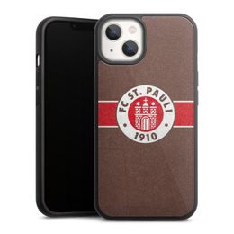 DeinDesign iPhone 13 Handy Gallery Case Handyh&uuml;lle 9H Geh&auml;rtetes Glas R&uuml;ckseite H&uuml;lle Fc St. Pauli Logo Official Licensed Product Gallery Case