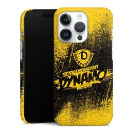DeinDesign iPhone 14 Pro Handy Premium Case Smartphone Handyh&uuml;lle Schutzh&uuml;lle matt Logo Official Licensed Product Sg Dynamo Dresden Premium Case