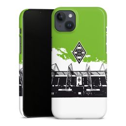 DeinDesign iPhone 14 Plus Handy Premium Case Smartphone Handyh&uuml;lle Schutzh&uuml;lle gl&auml;nzend Merchandise Borussia M&ouml;nchengladbach Stadium Premium Case