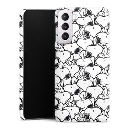 DeinDesign Galaxy S21 5G Handy Premium Case Smartphone Handyh&uuml;lle Schutzh&uuml;lle gl&auml;nzend Peanuts Snoopy Muster Premium Case