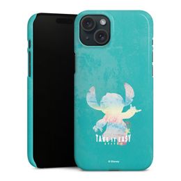 DeinDesign iPhone 15 Plus Handy Premium Case Smartphone Handyh&uuml;lle Schutzh&uuml;lle gl&auml;nzend Lilo & Stitch Official Licensed Product Disney Premium Case