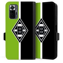 DeinDesign Xiaomi Redmi Note 10 Pro Handy Klapph&uuml;lle Handyh&uuml;lle aus Kunst Leder schwarz Flip Case Borussia M&ouml;nchengladbach Gladbach Bundesliga Sideflip mit 