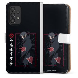 DeinDesign Galaxy A33 5G Handy Klapph&uuml;lle Handyh&uuml;lle aus Kunst Leder wei&szlig; Flip Case Itachi Uchiha Official Licensed Product Naruto Shippuden Sideflip mit Lasche