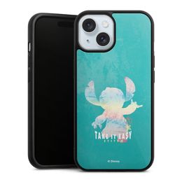 DeinDesign iPhone 15 Handy Gallery Case Handyh&uuml;lle 9H Geh&auml;rtetes Glas R&uuml;ckseite H&uuml;lle Lilo & Stitch Official Licensed Product Disney Gallery Case