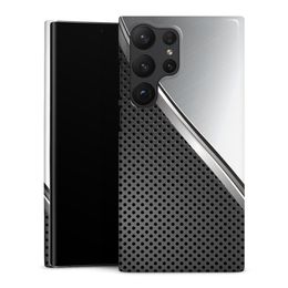 DeinDesign Galaxy S23 Ultra Handy Premium Case Smartphone Handyh&uuml;lle Schutzh&uuml;lle gl&auml;nzend Steel Metall Carbon Premium Case