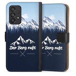 DeinDesign Galaxy A53 5G Handy Klapph&uuml;lle Handyh&uuml;lle aus Kunst Leder schwarz Flip Case Wanderlust Sky Mountain Sideflip mit langer Lasche