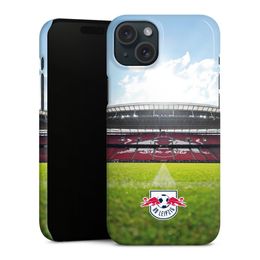 DeinDesign iPhone 15 Plus Handy Premium Case Smartphone Handyh&uuml;lle Schutzh&uuml;lle gl&auml;nzend Stadium Rb Leipzig Official Licensed Product Premium Case