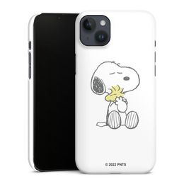 DeinDesign iPhone 14 Plus Handy Premium Case Smartphone Handyh&uuml;lle Schutzh&uuml;lle gl&auml;nzend Snoopy Love Peanuts Premium Case