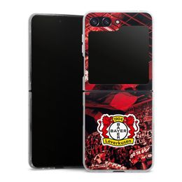 DeinDesign Galaxy Z Flip 5 Handy Hard Case Schutzh&uuml;lle transparent Smartphone Handy H&uuml;lle Merchandise Bayer 04 Leverkusen Official Licensed Product Hard Case