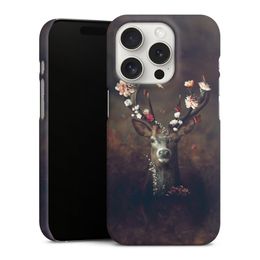 DeinDesign iPhone 15 Pro Handy Premium Case Smartphone Handyh&uuml;lle Schutzh&uuml;lle matt Reindeer Flowers Rehe Premium Case