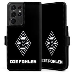 DeinDesign Galaxy S21 Ultra 5G Handy Klapph&uuml;lle Handyh&uuml;lle aus Kunst Leder schwarz Flip Case Die Fohlen Gladbach Borussia M&ouml;nchengladbach Sideflip mit Lasche