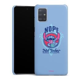 DeinDesign Galaxy A51 Handy Premium Case Smartphone Handyh&uuml;lle Schutzh&uuml;lle gl&auml;nzend Disney Sayings Lilo & Stitch Premium Case