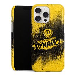 DeinDesign iPhone 15 Pro Max Handy Premium Case Smartphone Handyh&uuml;lle Schutzh&uuml;lle gl&auml;nzend Logo Official Licensed Product Sg Dynamo Dresden Premium Case