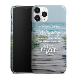 DeinDesign iPhone 11 Pro Handy Premium Case Smartphone Handyh&uuml;lle Schutzh&uuml;lle gl&auml;nzend Statement Beach Spruch Premium Case