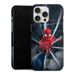DeinDesign iPhone 15 Pro Max Handy Premium Case Smartphone Handyh&uuml;lle Schutzh&uuml;lle matt Kinofilm Marvel Spiderman Premium Case