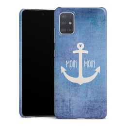 DeinDesign Galaxy A51 Handy Premium Case Smartphone Handyh&uuml;lle Schutzh&uuml;lle gl&auml;nzend Anchor Maritim Blue Premium Case