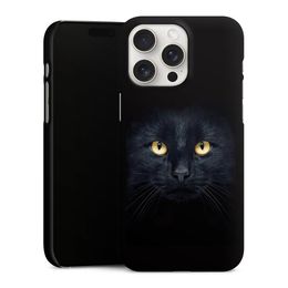 DeinDesign iPhone 15 Pro Max Handy Premium Case Smartphone Handyh&uuml;lle Schutzh&uuml;lle matt Eye Cat Black Premium Case