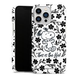 DeinDesign iPhone 13 Pro Handy Premium Case Smartphone Handyh&uuml;lle Schutzh&uuml;lle matt Peanuts Flowers Snoopy Premium Case
