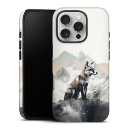 DeinDesign iPhone 16 Pro Handy Panzer Handyh&uuml;lle robuste Outdoor H&uuml;lle Schutzh&uuml;lle gl&auml;nzend Nature Mountain Fox Tough Case